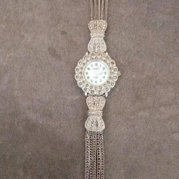 mayfair | Accessories | Art Deco Style Marcasite Bows Mayfair Quartz ...